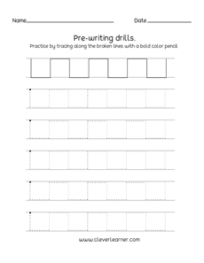 Pre-writing activity Sheets and Practice tracing Sheets level 3