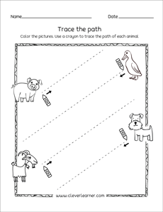 Pre-writing activity Sheets and Practice tracing Sheets level 1